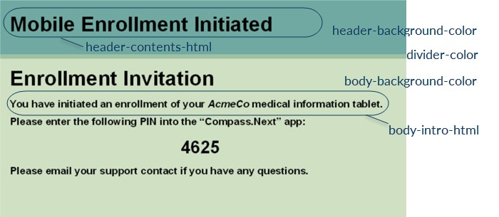 Customizing the enrollment PIN email